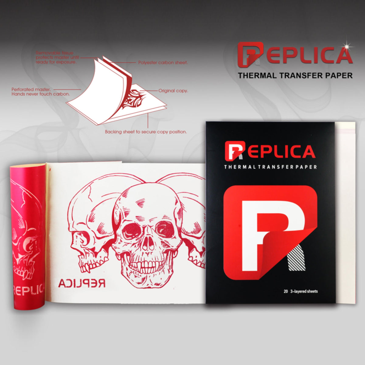 Replica Red Stencil Paper | Hand-Use & Stencil Machine Compatible (20 ...